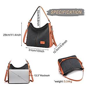 Handbags for Women Large Designer Ladies Hobo bag Bucket Purse Lightweight Canvas Shoulder Bag