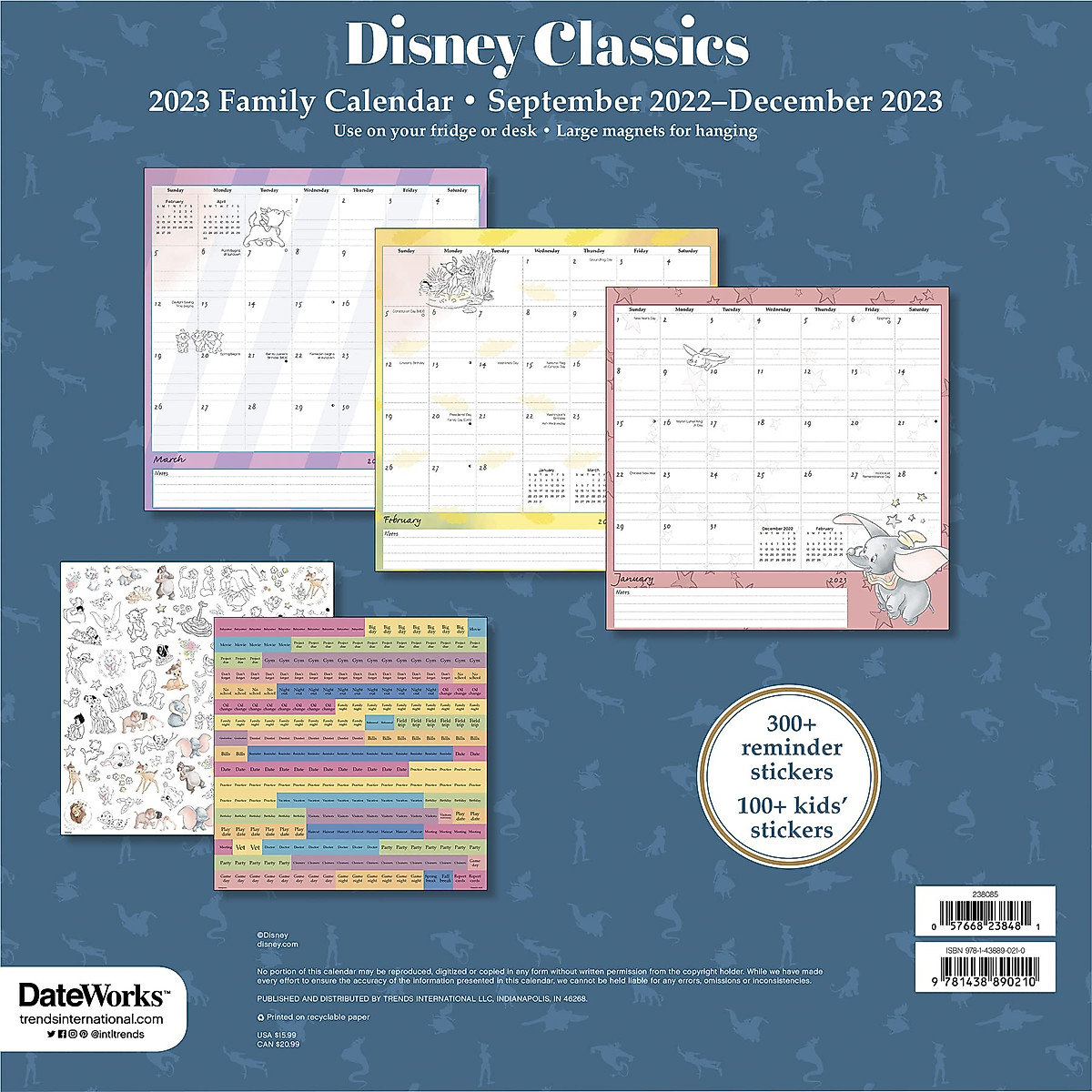 2023 Disney Classics Magnetic Family Calendar