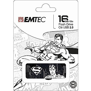 Emtec Black & White 16GB USB 2.0 SuperHero Flash Drive (ECMMD16GM700SP03)(Design may vary - Super Man, Batman, Wonder Women)