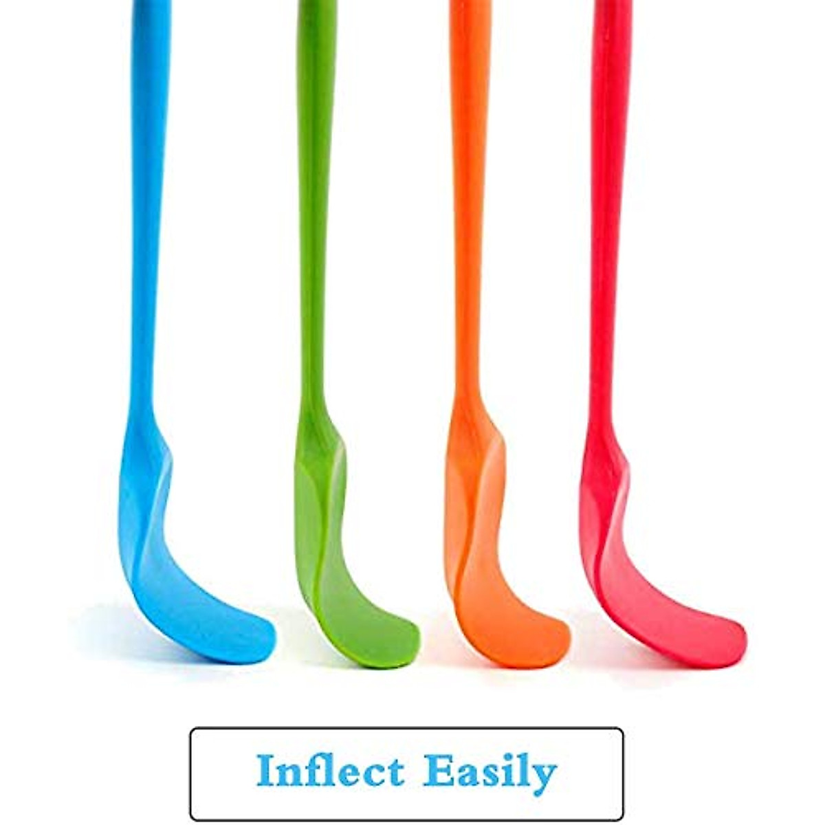 Delidge 4-Piece Silicone Spatula 11inch Large Rubber Heat-Resistant Baking Spatulas Baking Mixing Tool Non-Stick Flexible Seamless Spatulas with Stainless Steel Core