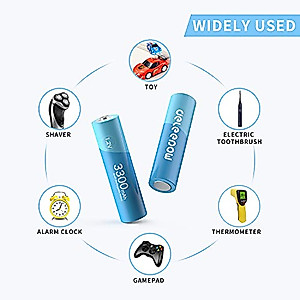 Deleepow Rechargeable AA Batteries 3300mAh Nimh AA Rechargeable Batteries 24-Pack 1.2V 1200 Cycles(Only Battery)