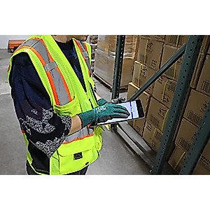 Global Glove Safety Vest with 6 Pockets and Zipper Front, High Visibility, Lightweight and Breathable Mesh, ANSI Class 2 Compliant, X-Large