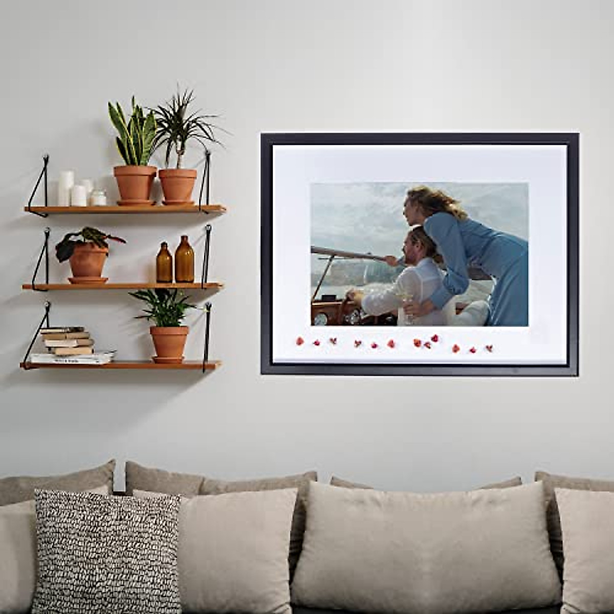 FrameWorks 2-Pack 1 3/8" Thick Black Wooden Shadow Box Picture Frames 18” x 24” with Removable White Mat to 12" x 18" Photo