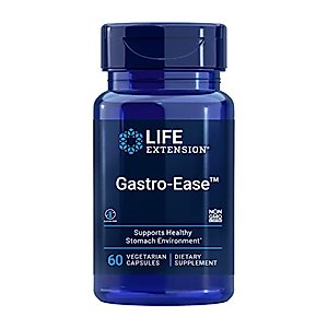 Life Extension Gastro-Ease - Digestive Health - Gastric Health Supplement with Zinc L-carnosine Plus Pylopass For Healthy Stomach Support - Non-GMO, Gluten-Free - 60 Vegetarian Capsules