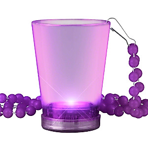 FlashingBlinkyLights 1.5 oz. Light Up Purple Shot Glasses on Purple Beads (12 pack)