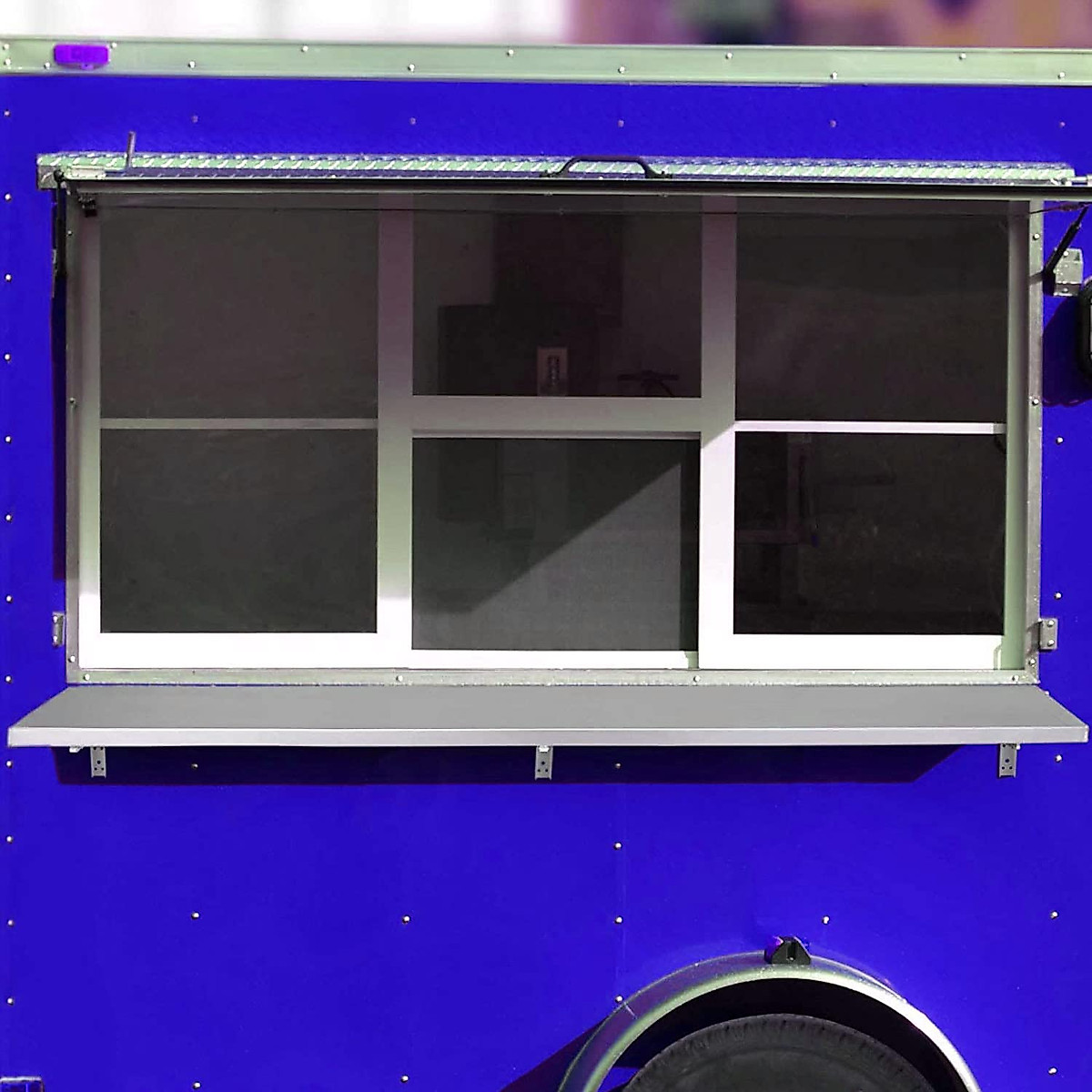 GUDESEN Concession Shelf 96" Stainless Steel Drop Down Folding Serving Food Shelf Concession Stand Serving Shelf for Concession Window