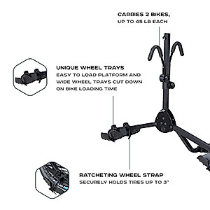 Saris Bicycle Racks, All Star Tray Style Hitch Rack, Mount 2 Bikes, Black