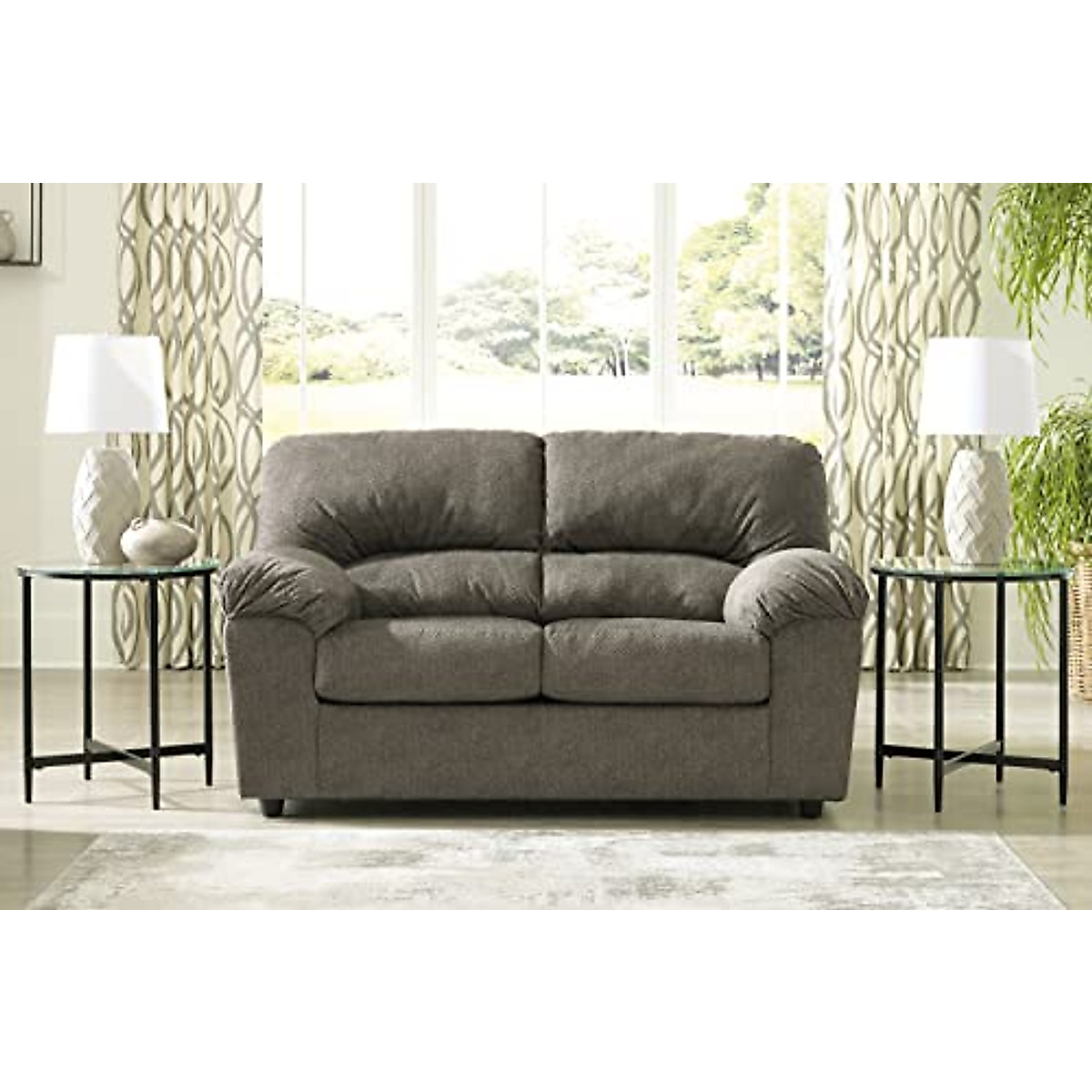 Signature Design by Ashley Norlou Transitional Herringbone Tufted Loveseat, Green