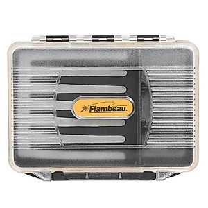Flambeau Tackle Crystal Fly Box with Three Compartment (Black/Clear, 4.25x3.25x1-Inch)