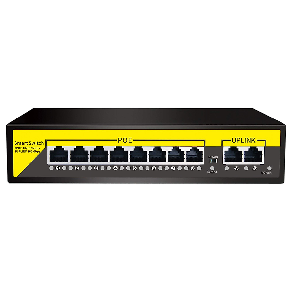 FULUVA 8 Port PoE Switch with 2 Gigabit Uplink 120W Built-in Power
