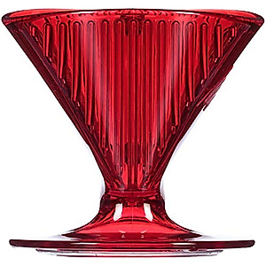 Melitta Signature Series 1 Cup Pour-Over Coffee Brewer, Tritan Red