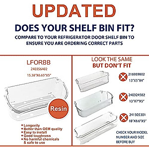 UPGRADE 240356402 Refrigerator Door Bin Replacement Part, Compatible with Frigidaire Refrigerator Door Shelf LFSS2612TF0 FFSS2615TS0 FGHS2631PF4A FGHS2655PF LGUS2642LF1 LFSS2612TE0 Door Bin(2-Pack)