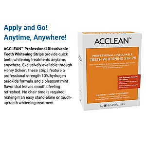 Acclean 10% Hydrogen Peroxide Teeth Whitening Strips; Dissolvable Whitening Strips for 28 Treatments; One (1) Box of 56 Dissolvable Teeth Whitening Strips