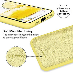 SURPHY Designed for iPhone Xs Max Case, Thickened Liquid Silicone Phone Case for iPhone Xs Max 6.5 inches, Yellow