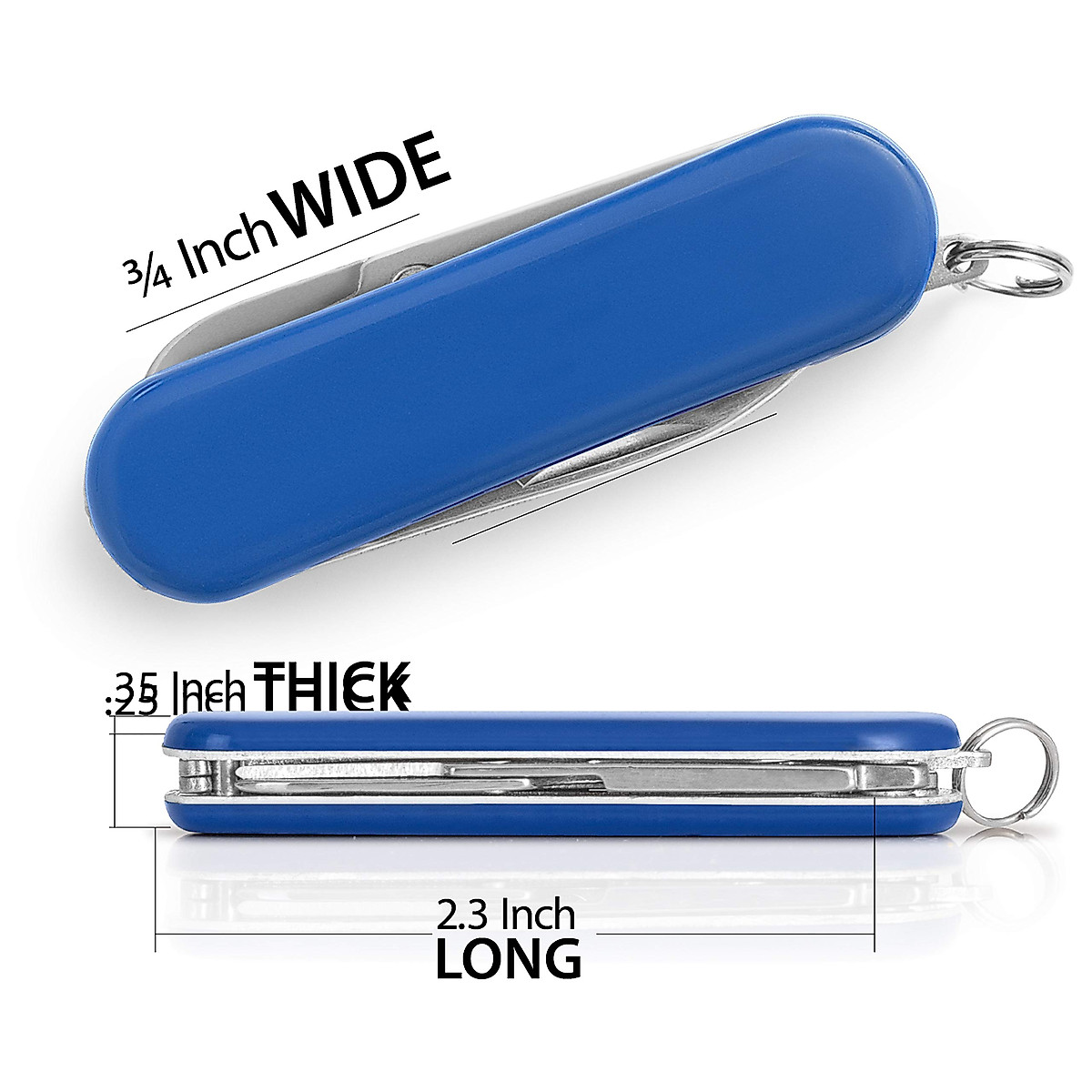 MAXAM Multi-Function Army Knife - Blue Mini Multi-Tool, Pocket Knife with Scissors