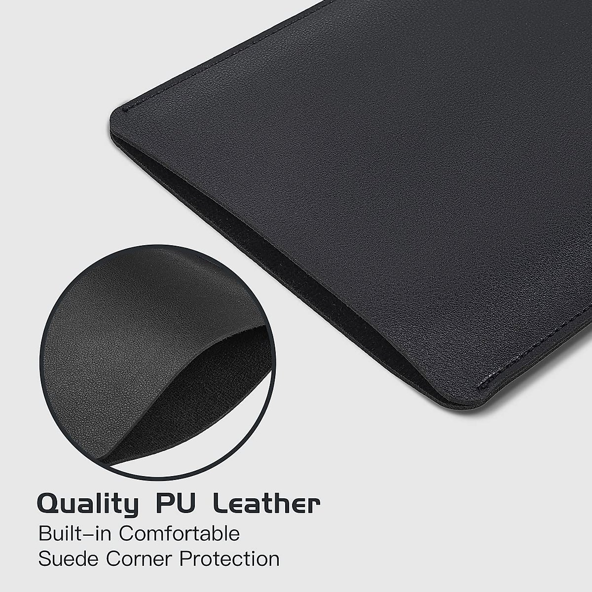 CaseBuy PU Leather Keyboard Sleeve Cover Case for 2024 Apple Magic Keyboard with USB-C & 24" iMac Magic M1 M3 M4 Chip A2520 A1843 & 2022 Mac Studio with Numeric Keypad Accessories Bag Pouch - Black
