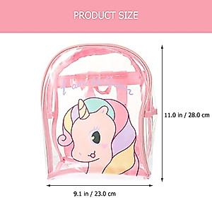 VALICLUD Unicorn Backpack See Through Backpack Unicorn Clear Bag Pink Clear Backpack Clear Mini Backpack Casual Daypacks Festival Bag for Girls
