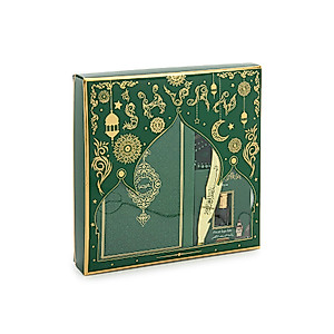 ihvan online Prayer Gift Set for Men & Women, Muslim Prayer Rug, Salah Mat, Beads Taasbih, Arabic Holy Quran, Islamic Gift Set for Ramadan & Eid, Green