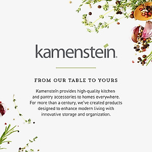 Kamenstein Revolving 20-Jar Countertop Rack Tower Organizer with Free Spice Refills for 5 Years, Polished Stainless Steel with Black Caps