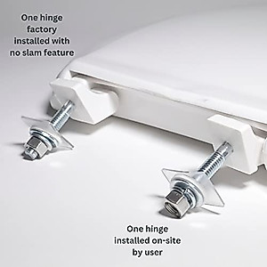 Centoco Elongated Toilet Seat, Open Front with Cover, Heavy Duty Commercial, Stainless Steel Self Sustaining Hinge, Plastic, Made in the USA, 820STSS-001, White
