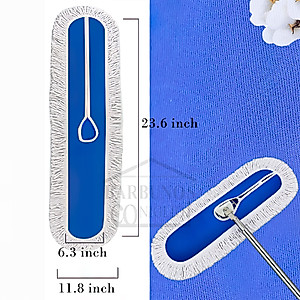Large Mop Head 24" Industrial Strength Ultimate Cotton Floor Dust Mop Refill, Commercial Cleaner Mop Head Replacement, Dust Mops for Home, Industrial Use - Fit for Standard Size Mop Frame (2)