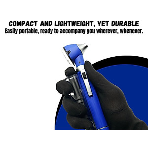 MEDCASE Brilliance Otoscope - Professional Ear Scope with LED Light and Speculum for Ear Examination and Diagnosis - Ideal for Professional and Home Use - Blue