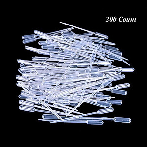 AKOAK 200 Pcs/Pack 0.5ml Disposable Plastic Graduated Transfer Pipettes Dropper Eye Dropper for Esse