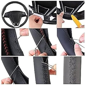 Car Steering Cover for V-olvo S80 2004 2005 XC70 2004-2010 S60 2004-2010 XC90 2004-2006 Car Steering Wheel Sleeve,Yellow