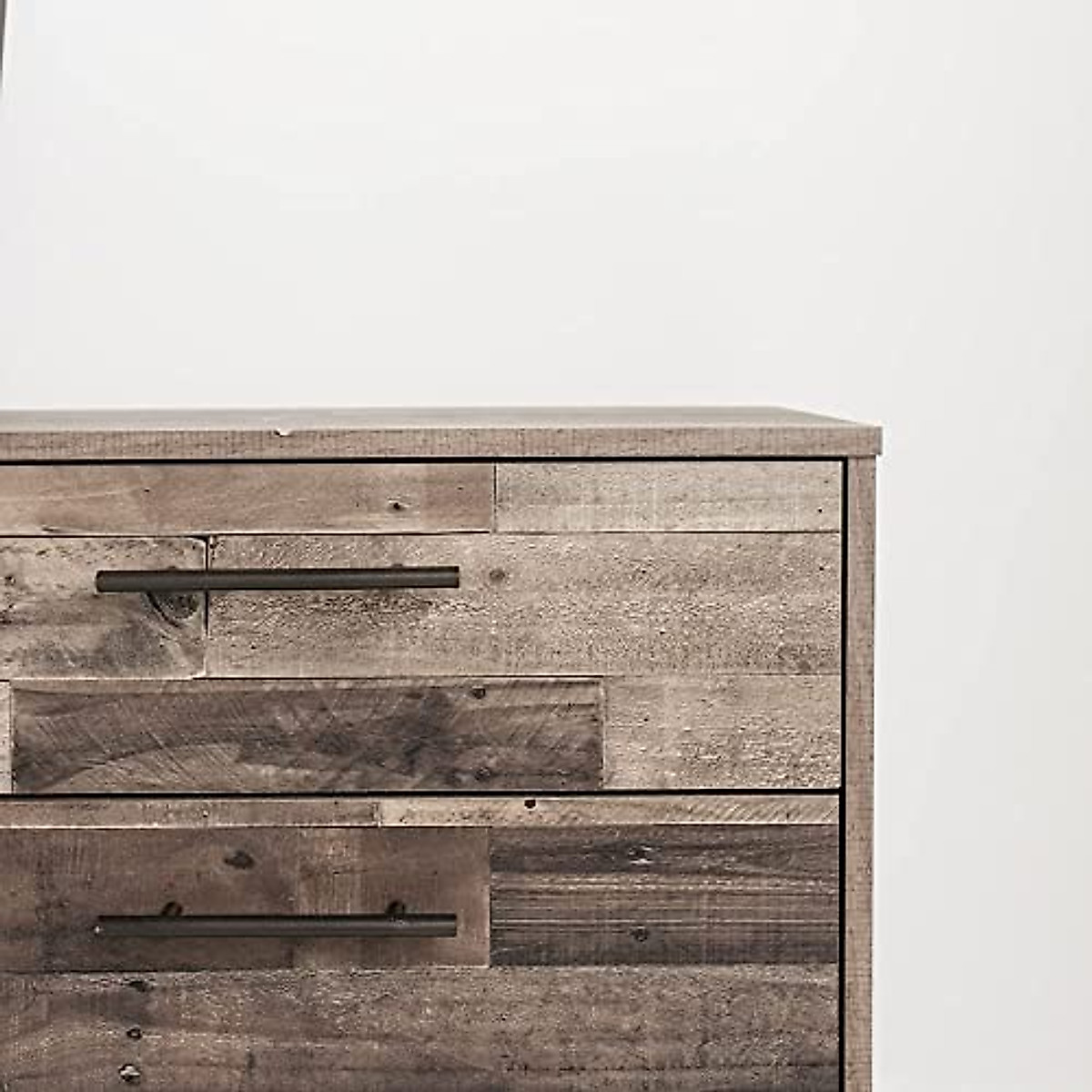 Signature Design by Ashley Neilsville Industrial Butcher Block Style Dresser, Natural Pallet Brown