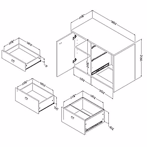 South Shore 1-Door Office Storage Unit with File Drawer, Pure White