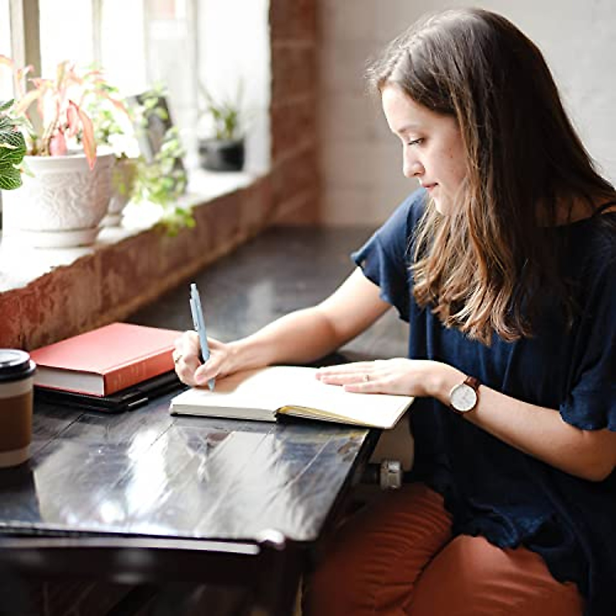 LINFANC 12 Pack Cute Gel Pens, Retractable Quick Dry Gel Ink Pen, Fine Point 0.5mm Black Ink Rolling Ball Gel Pens, Smooth Writing Aesthetic Pens for Home School Office Supplies