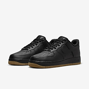 Nike Men's Air Force 1 Low '07 Shoe, Black/Gum Light Brown/Black, 9