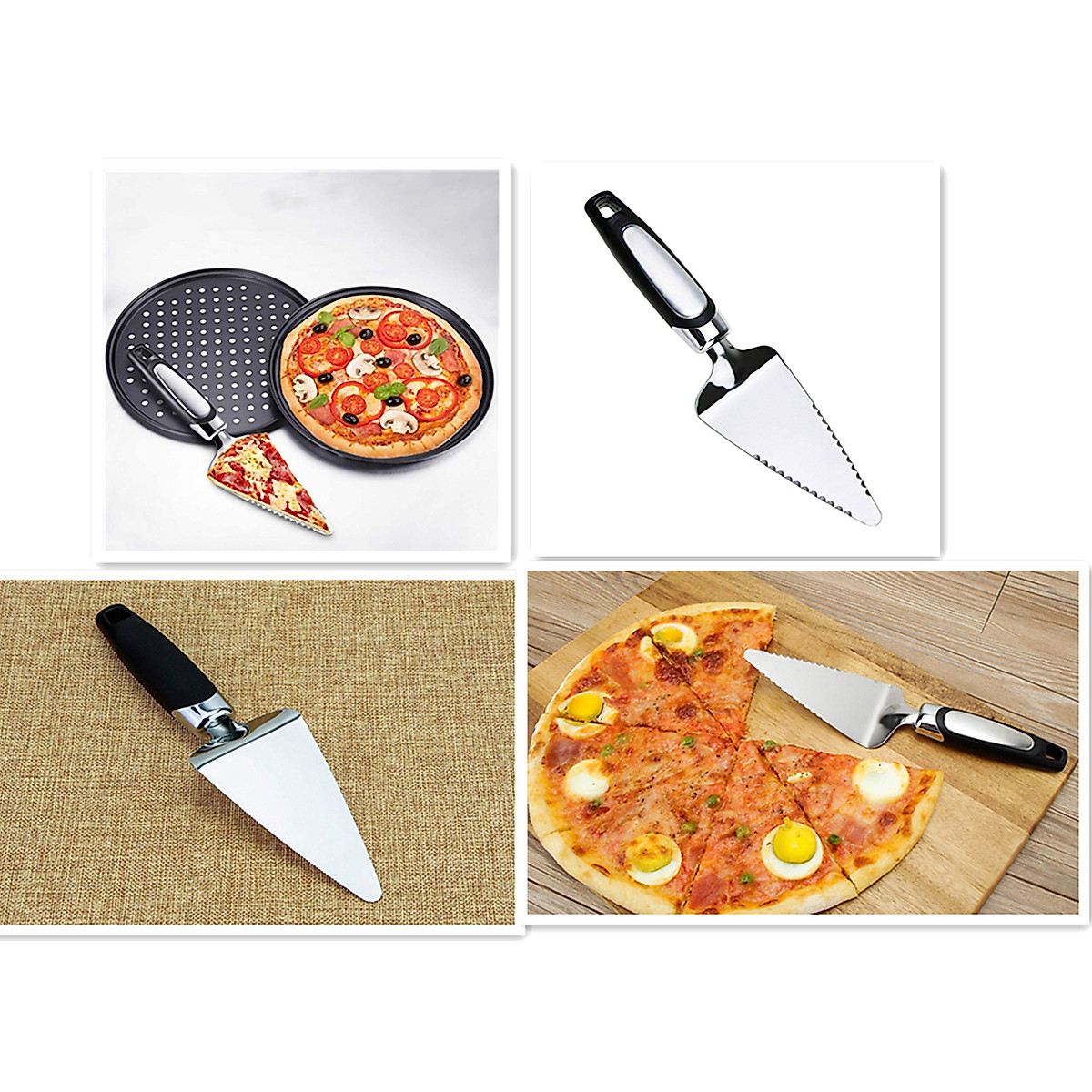 Flatware Pie Server Stainless Steel Cake Pizza Cutter Tart Dessert Slicer Serrated on Both Sides Great for Right or Left Handed Chef Professional Cake Cutter Essential Kitchen Tool