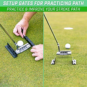 GoSports Golf Putting Alignment Stencil and Gate Set - Versatile Putting Aid for 10+ Drills