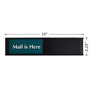 SmartSign Mail Is Here/No Mail Slider Sign | 2.25" x 10" Plastic Black