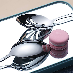 Silverware Serving Set 10 Pieces, Berglander Stainless Steel Flatware Serving Set, Serving Spoon, Silver Serving Utensil, Anti Rust(10 Pieces)