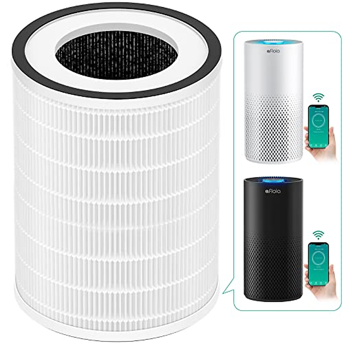 Afloia Original True HEPA H13 Filter, Compatible with KILO PLUS/KILO PRO/MIRO/MIRO PRO/KILO Air Purifier (ASIN: B09P8KBW5V/B0BK91RNY4/B08PCXJVFH/B0948XR4DC/B08YT4TNJD/B087PD8D25/B088FJ8YBJ)