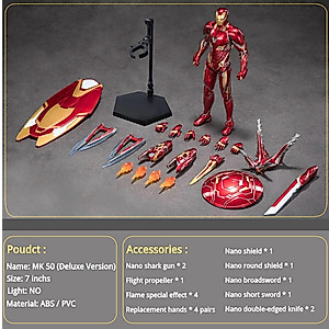 OVONNI Ironman MK50 (Deluxe Version),All Joints Movable 7 Inch Collectible Action Figure,Multi Weapon Accessories
