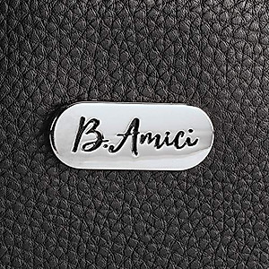 B.Amici™ Nicole RFID Greenwich Multi-Pocket Leather Satchel, RFID Protection, 2-Tone Design