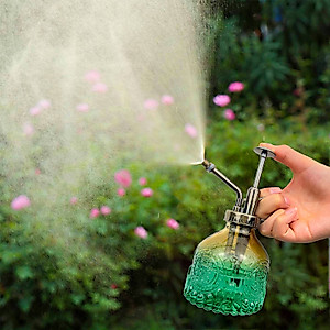 REFFU Plant Mister Spray Bottle 6.3 Inches Tall Vintage Plant Spray Bottle, Plant Sprayer Mister,Plant Spritzer, Watering Can with Top Pump for Indoor House Plants, Garden,Cleaning (Yellow)