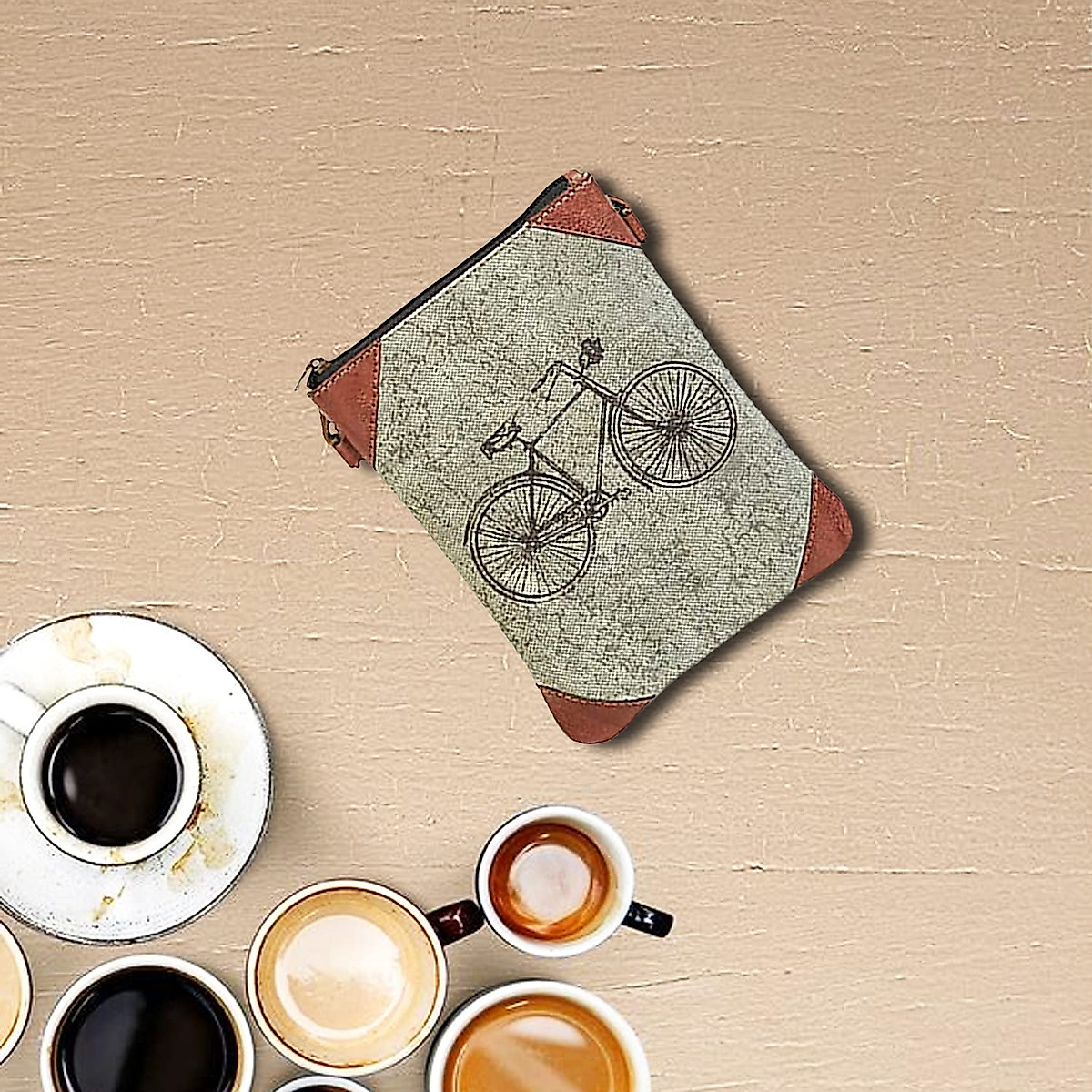 Mona B Canvas Handbag for Women | Zipper Bag | Crossbody Bag | Stylish Vintage Recycled Upcyled Bags Women (Brown-Cruiser)