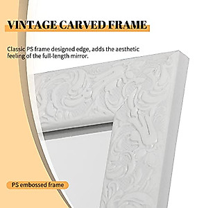Beauty4U Full Length Mirror Wall Mirror Full Body Dressing Mirror Wall Mounted Hanging for Dorm Home, 50"x 14", White