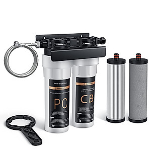 WINGSOL 2-Stage Water Purification Unit - Reduces Heavy Metals, Chlorine, Sediment, and Rust - NSF Certified - 2 Filters Included - Polypropylene Material - 2.8GPM Flow Rate