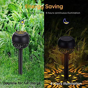 OOWOLF Solar Pathway Lights Outdoor IP65 Waterproof Solar Powered Garden Lights, Long Last Auto On/Off Pathway Decor LED Landscape Lighting for Path Walkway Patio Yard Lawn (4 Pack, Warm-Red Light)