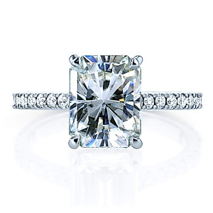 Kobelli Radiant-cut Moissanite Engagement Ring 3 1/10 CTW 14k White Gold, 7
