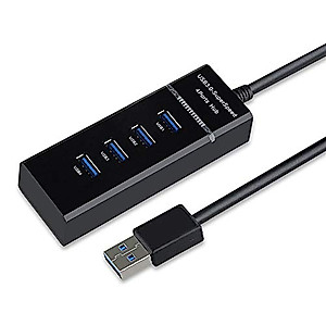 USB Hub, Portable 4 Port USB 3.0 Hub, Super Speed Data Sync Adapter Universal for Computer, Laptop, USB Flash Drives and Mobile HDD