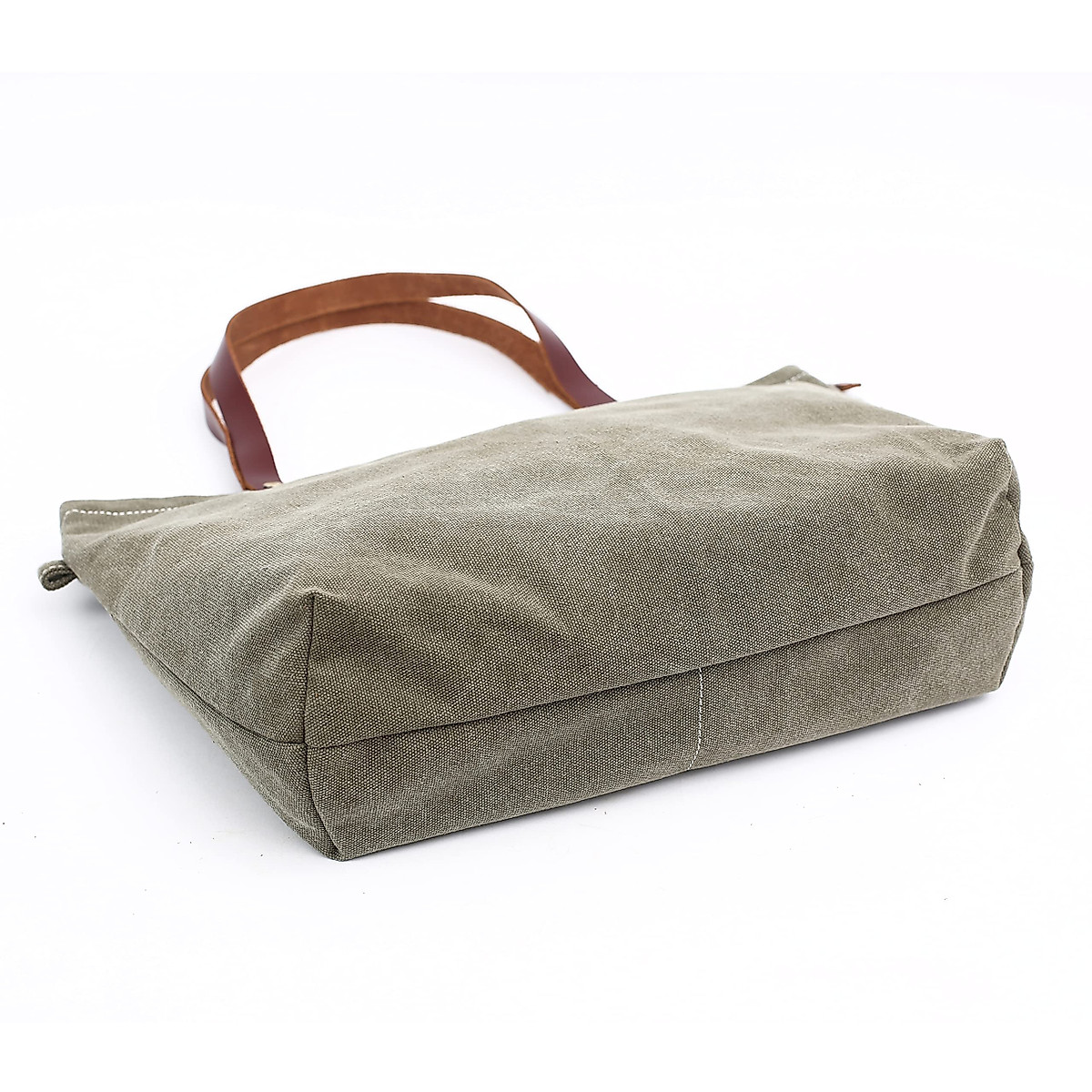 Canvas Leather Tote Bag for Women Leather Canvas Crossbody with Zipper Fashion Shopping Work Handbags for Women,Women's Canvas Shoulder Purse Bag With etachable and Adjustable Shoulder Strap