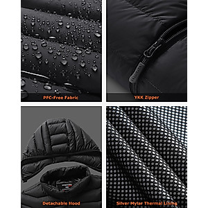 Venustas Unisex Dual-Control Heated Jacket, Water-resistant Heated Coat for Women and Men with Battery Included