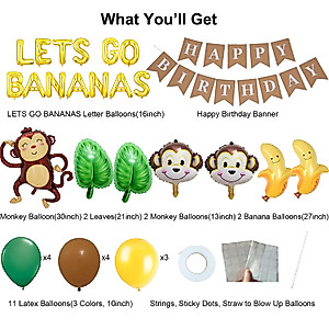Let's Go Bananas Birthday, Monkey Birthday Decorations, Monkey Theme Birthday Decorations, Monkey Jungle Birthday Decorations,Monkey And Banana Birthday Decorations,Jungle Safari Animal Tropical Decor