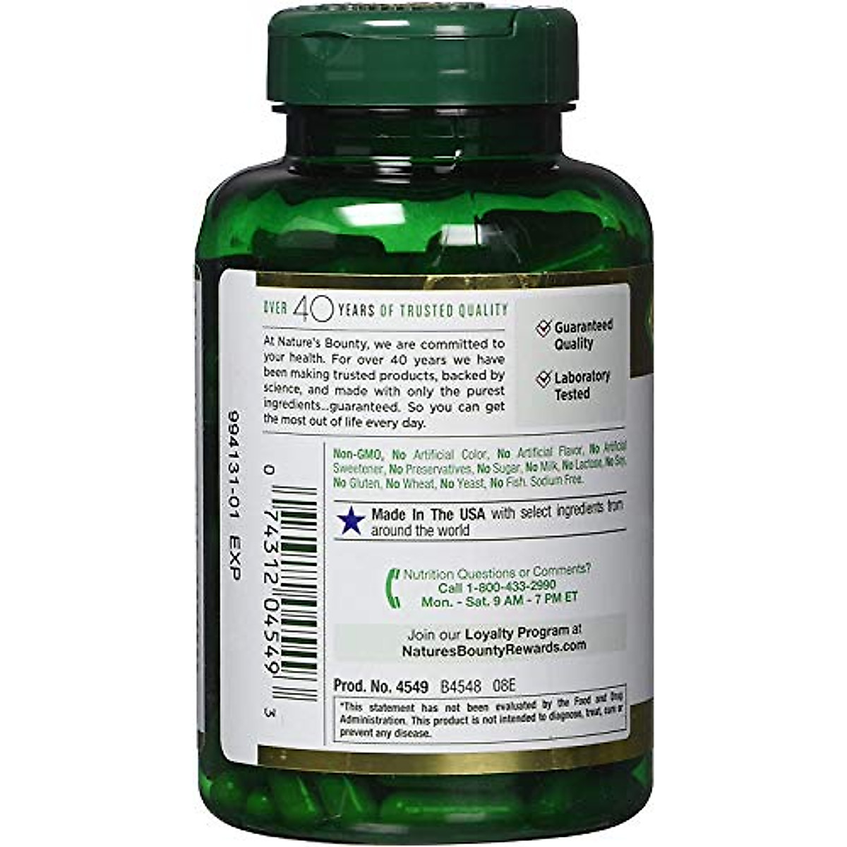 Nature's Bounty Milk Thistle Capsules, Herbal Supplement, 250 mg per Serving, 200 Count